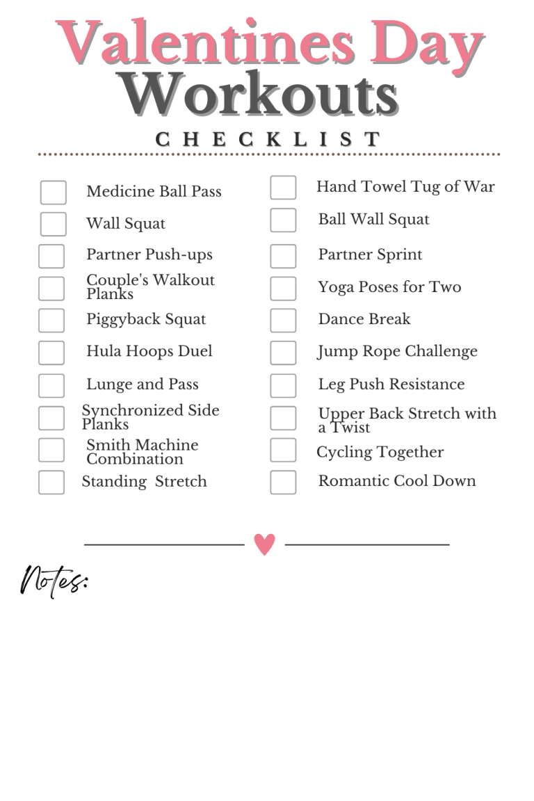 Valentines Day Workout Ideas+ Free Checklist Printable! - My Fitness ...